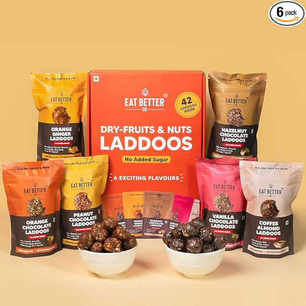 EAT BETTER CO - Assorted Healthy Laddoos - 42 Laddoos in Six Flavours ...